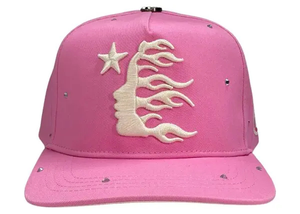 HELLSTAR Og Logo Rhinestone Snapback Hat - Pink