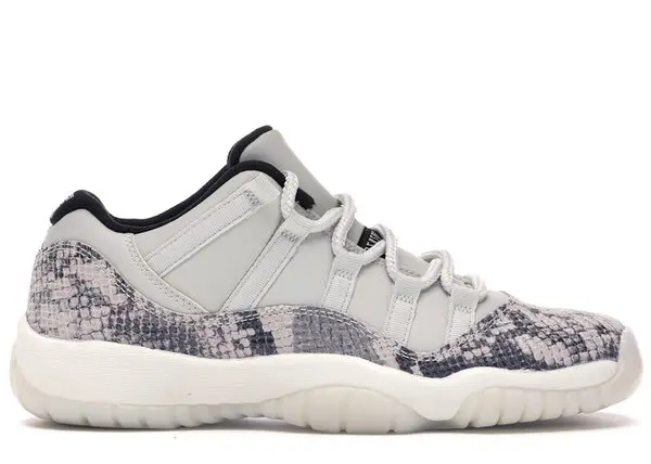JORDAN 11 Retro Low Snake Sneakers - Light Bone/smoke Grey/white