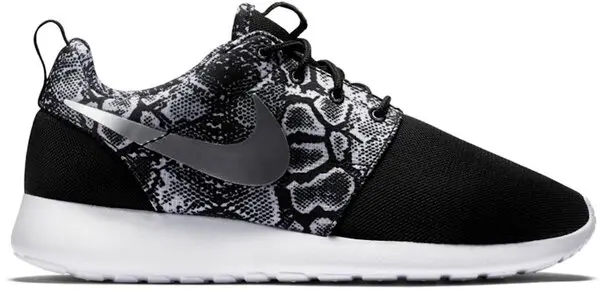 Nike Roshe Run Sneakers - Black/metallic Silverone-colorwhite
