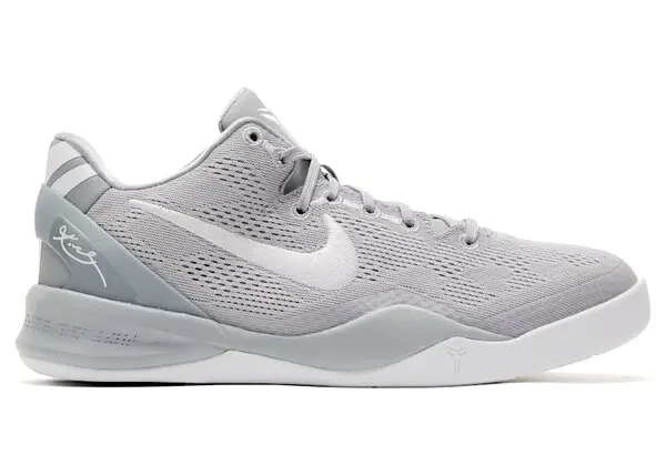 Nike Kobe 8 Basketball Shoes - Wolf Grey/white