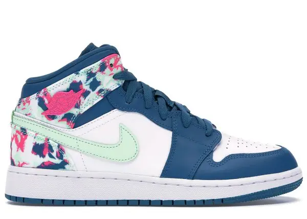 JORDAN 1 Mid Paint Stroke Gs - Green Abyss/frosted Spruce/white