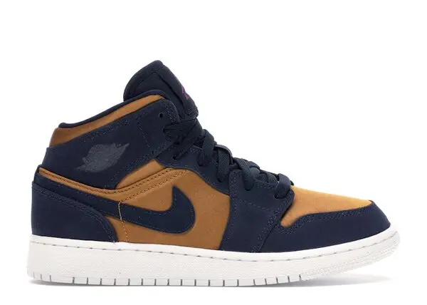 JORDAN 1 Mid Sneakers - Obsidian/hyper Violet/desert Ore