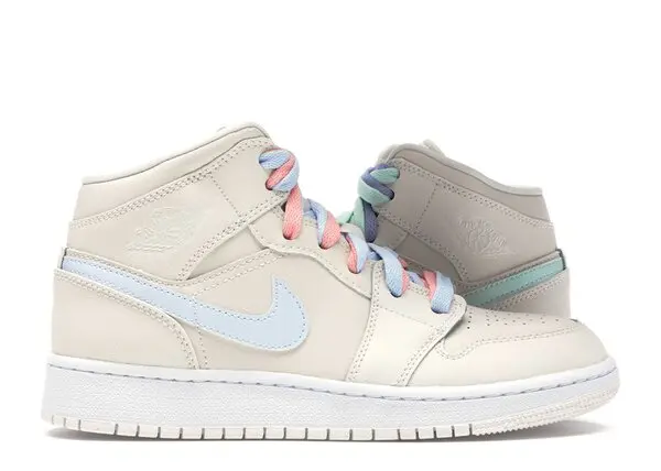JORDAN 1 Mid Swoosh Sneakers - Phantom/igloo/purple Rise