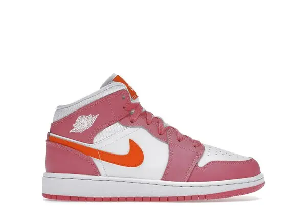JORDAN 1 Mid Gs Sneakers - Pinksicle/safety Orange/white