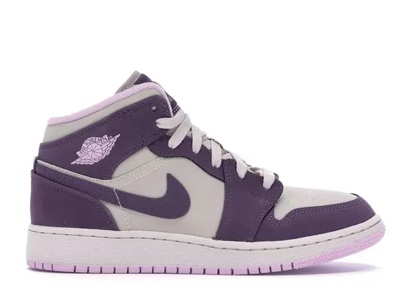 JORDAN 1 Mid Sneakers - Pro Purple/desert Sand