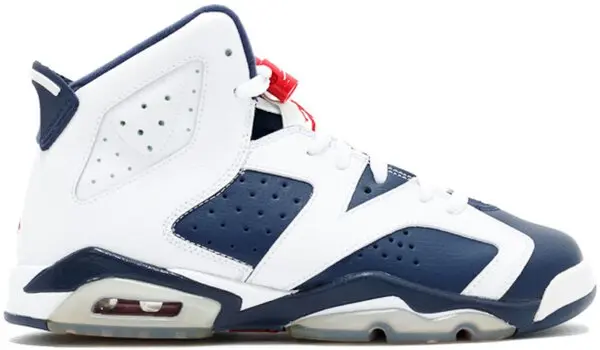 JORDAN 6 Retro Olympic Sneakers - White/midnight Navy Blue/varsity Red