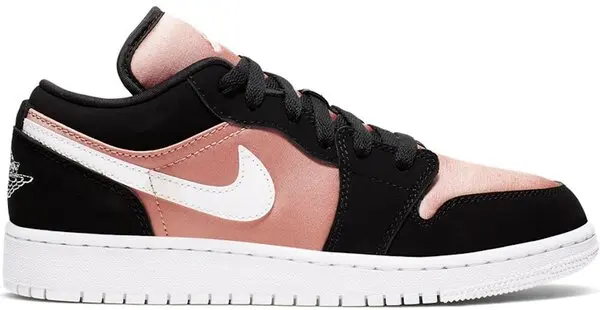 JORDAN 1 Low Sneakers - Black/white/rose Gold