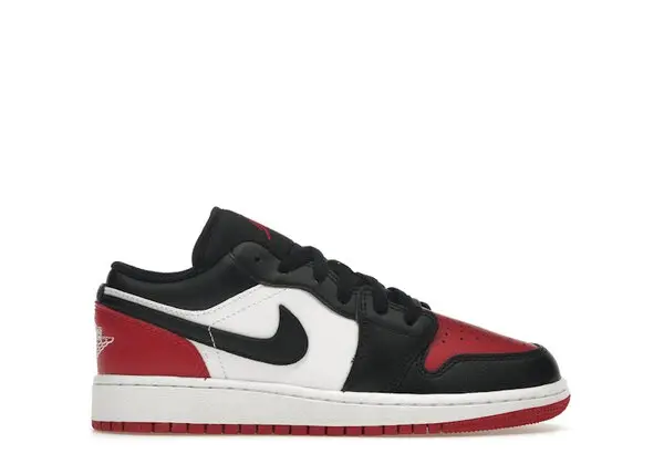 JORDAN 1 Low Bred Toe 2.0 Sneakers - White/varsity Red