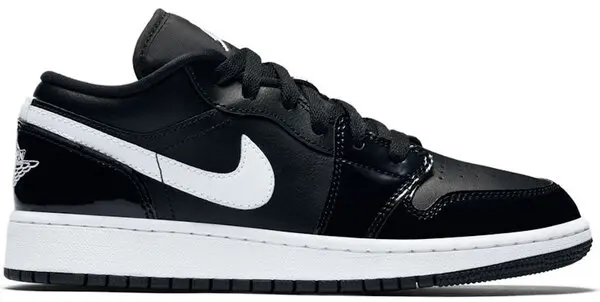 JORDAN 1 Low Patent Sneakers - Black/white