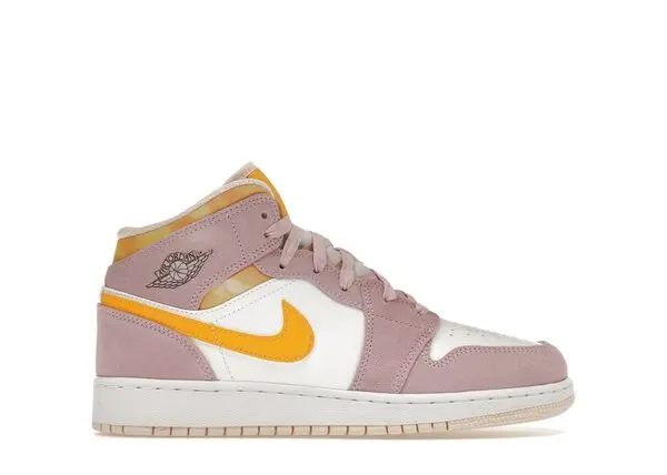 JORDAN 1 Mid Se - Light Arctic Pink/university Gold/white