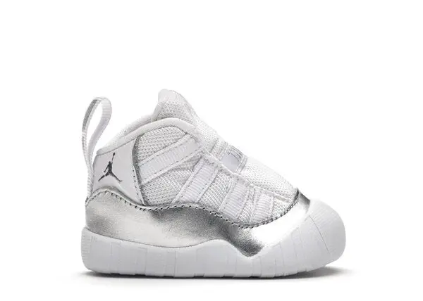 JORDAN 11 Crib Bootie - White/metallic Platinumone-colorwhite