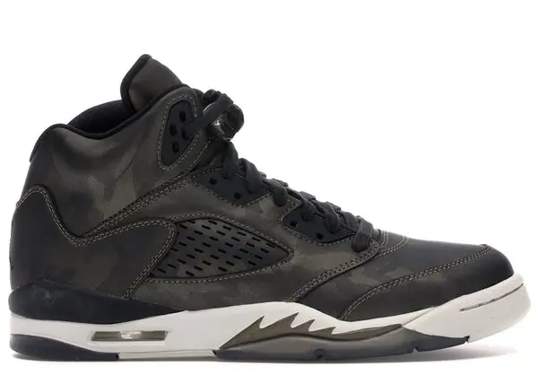 JORDAN 5 Retro Heiress Camo Sneakers - Black/light Bone