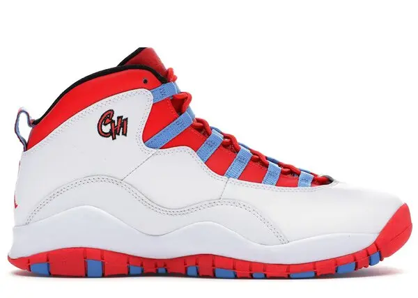 JORDAN 10 Retro Chicago Flag Sneakers - White/light Crimson/university Blue