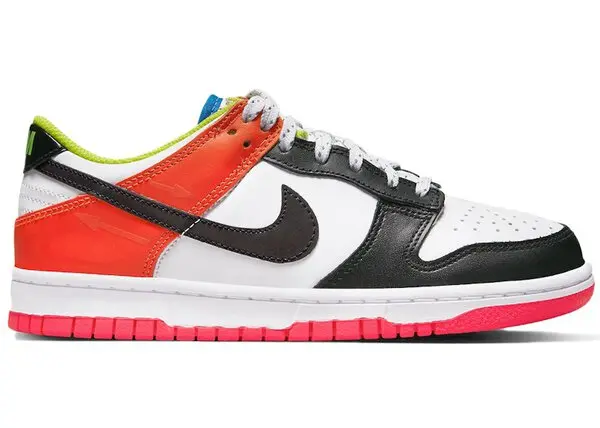 Nike Dunk Low Cartwheel Sneakers - White/black/orange