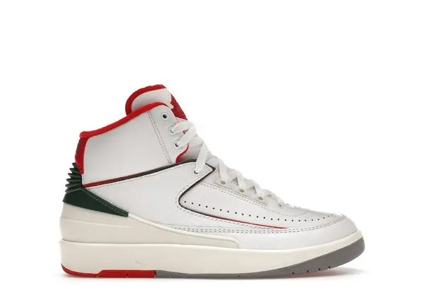 JORDAN 2 Retro High-top Sneakers - White/fire Red