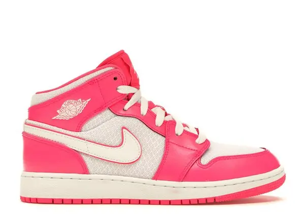 JORDAN 1 Mid High-top Sneakers - Hyper Pink/white