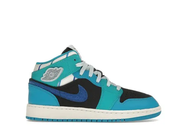 JORDAN 1 Mid Sneakers - Anthracite/glacier Blue/aquatone