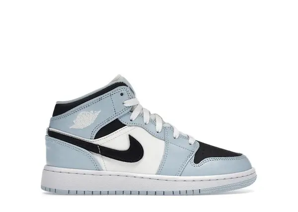 JORDAN 1 Mid Sneakers - Ice Blue/black/sail
