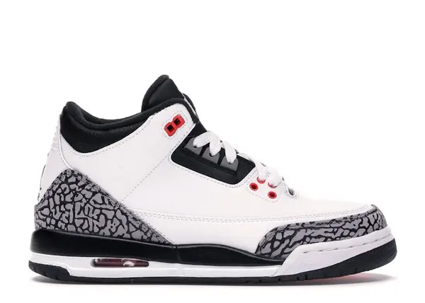 JORDAN 3 Retro Sneakers - White/blackwlf Grey/infrrd 23