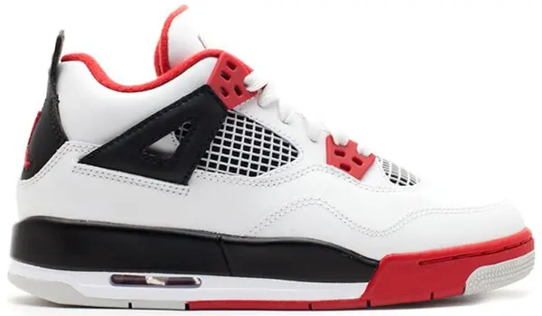 JORDAN 4 Retro Fire Red Sneakers - White/varsity Redone-colorblack