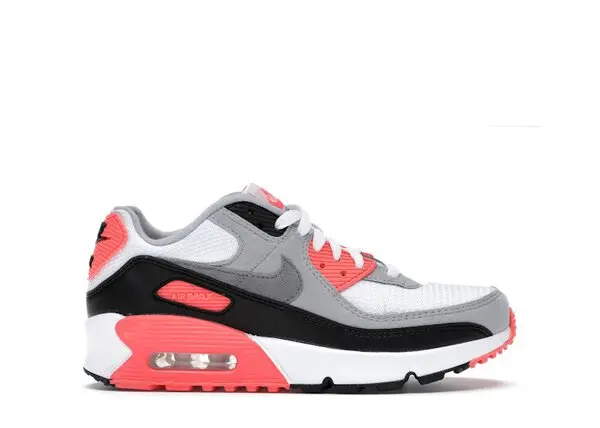 Nike Air Max 90 Infrared 2020 Gs - White/blackone-colorcool Greyone-colorradiant Red