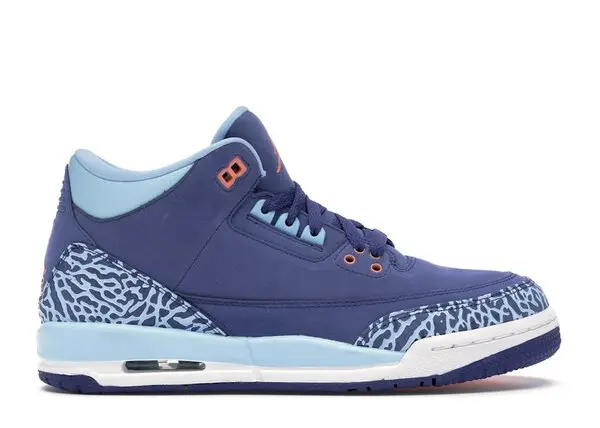 JORDAN 3 Retro Grade School Sneakers - Purple Dust/atomic Pink/blue Cap