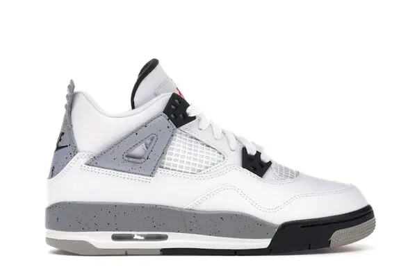 JORDAN 4 Retro Cement Sneakers - White/fire Red/black