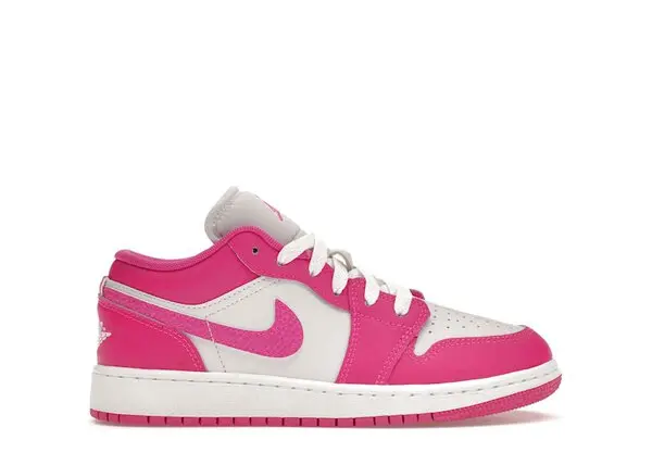 JORDAN 1 Low Athletic Sneakers - Fire Pink/white/iris Whisper