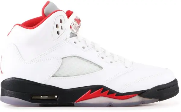 JORDAN 5 Retro - White/fire Red/black