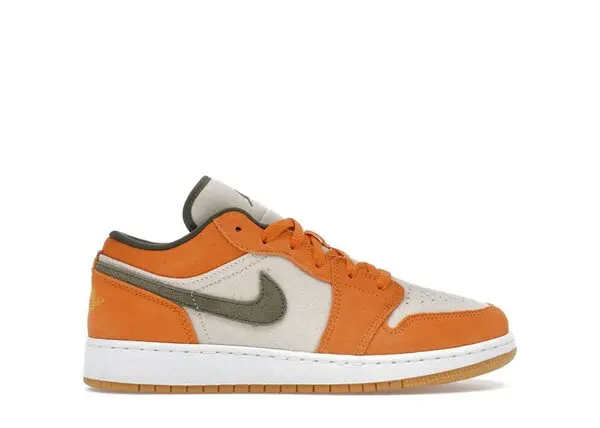 JORDAN 1 Low Sneakers - White/medium Olive/light Curry