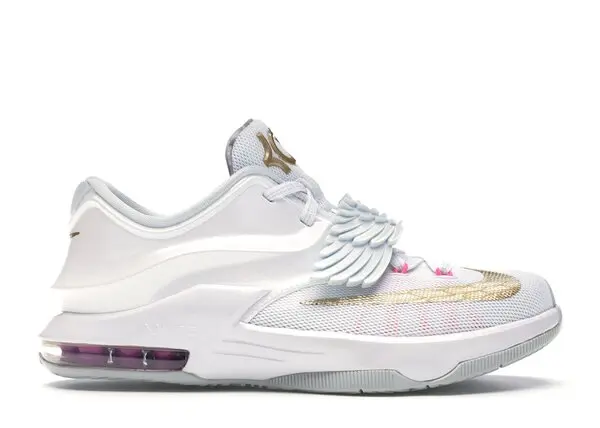 Nike Kd 7 Aunt Pearl Sneakers - White/metallic Goldone-colorpinkone-colorpowone-colorpureone-colorplatinum
