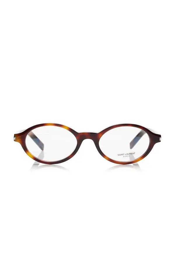 Saint Laurent Jeanne Oval-frame Glasses - Brown