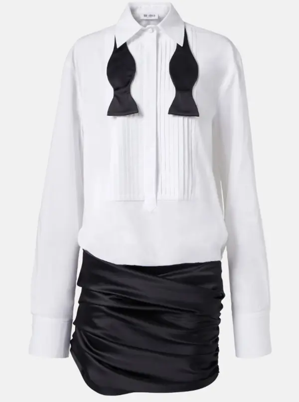 Attico Poplin And Satin Minidress