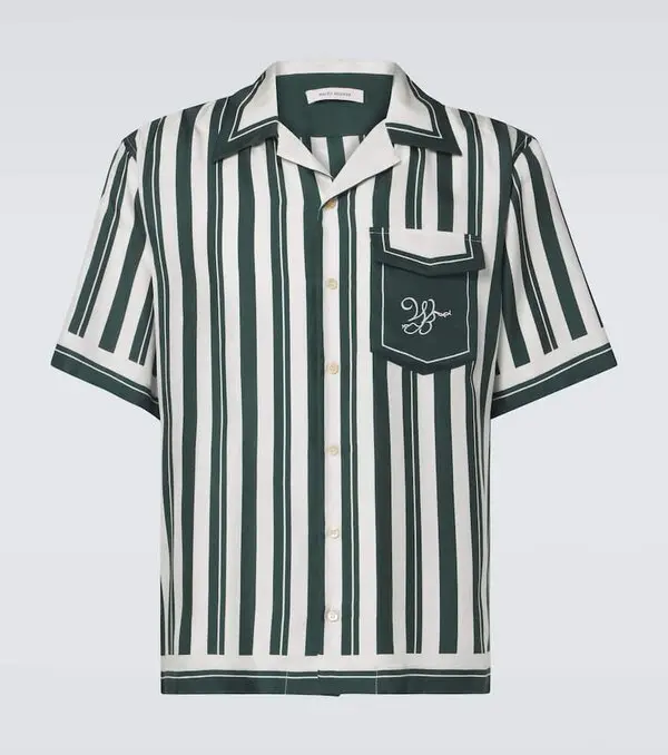 WALES BONNER June Striped Silk Bowling Shirt
