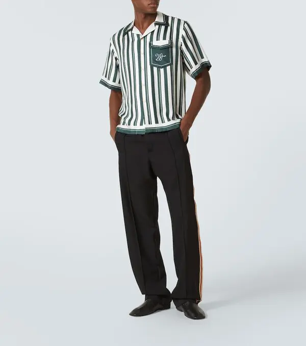 WALES BONNER June Striped Silk Bowling Shirt