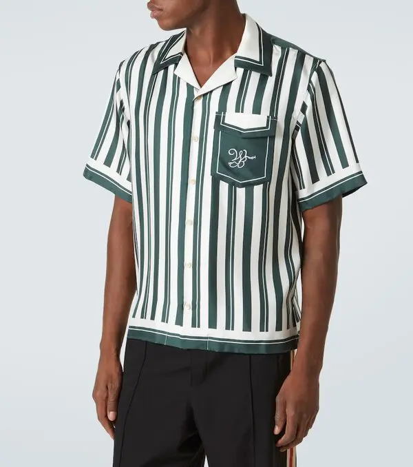 WALES BONNER June Striped Silk Bowling Shirt