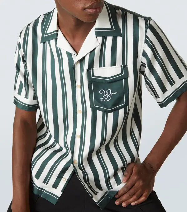 WALES BONNER June Striped Silk Bowling Shirt