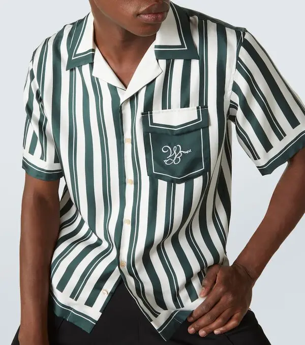 WALES BONNER June Striped Silk Bowling Shirt