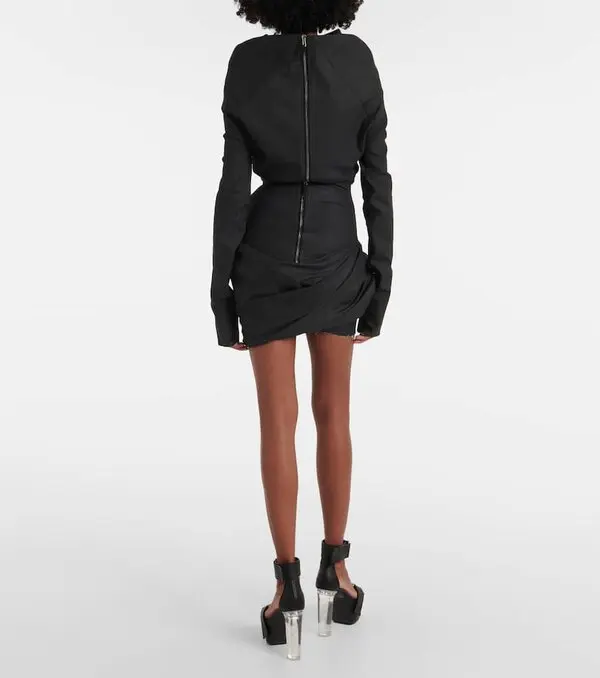 Rick Owens Draped Cotton-blend Miniskirt