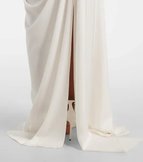 Alex Perry Bridal Draped Crêpe Bustier Gown