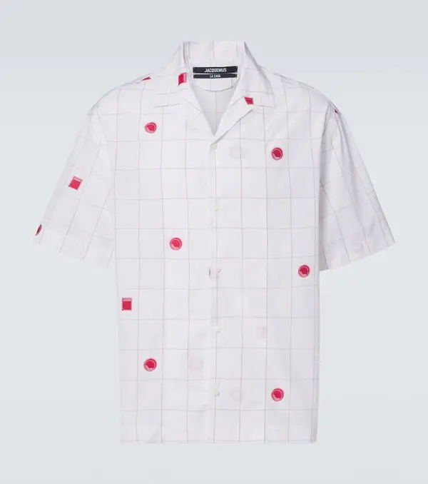 Jacquemus Checked Cotton Jacquard Bowling Shirt