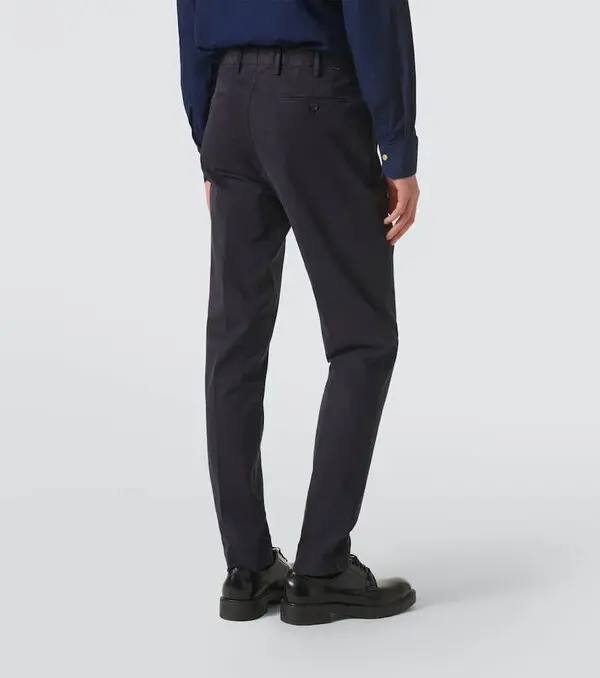 SLOWEAR Incotex Pleated Cotton Tapered Trousers