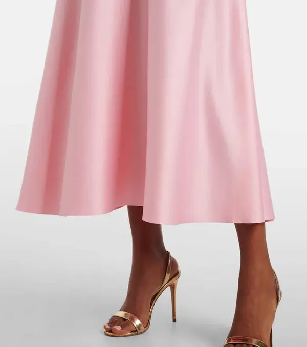 solace london gaia midi dress Gaia satin and crepe midi dress