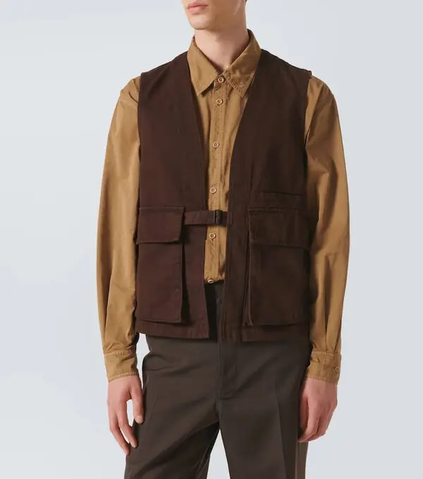 Lemaire Cotton Cargo Vest In Brown 30% Off Editorialist