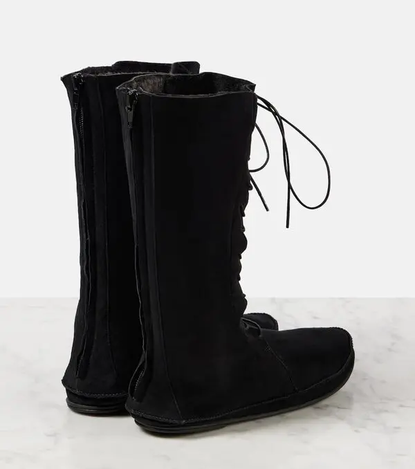 THE ROW Tyler Suede Lace-up Boots - Black
