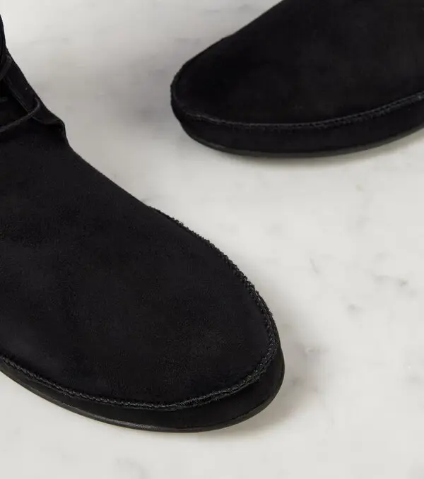 THE ROW Tyler Suede Lace-up Boots - Black