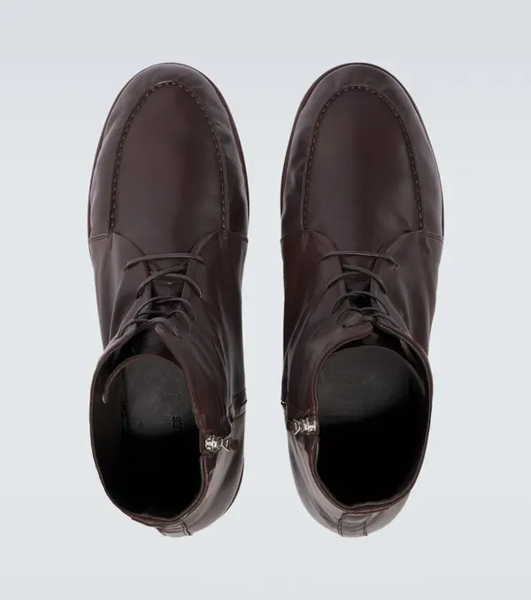 Auralee Leather Ankle Boots - Brown