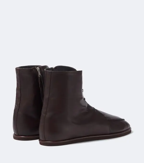 Auralee Leather Ankle Boots - Brown