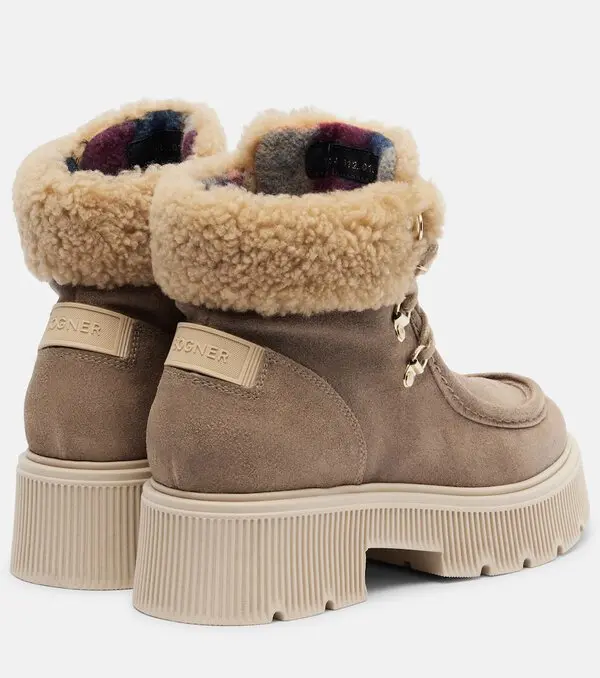 Bogner Turin Suede And Shearling Boots - Beige