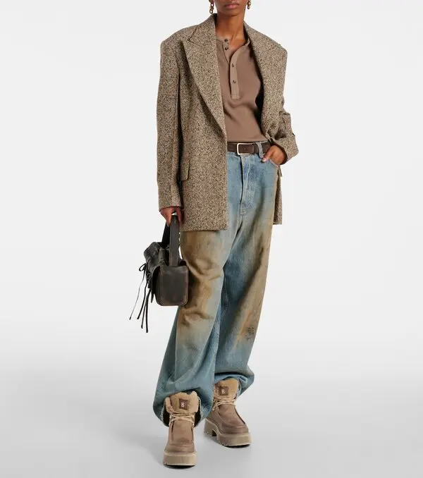 Bogner Turin Suede And Shearling Boots - Beige